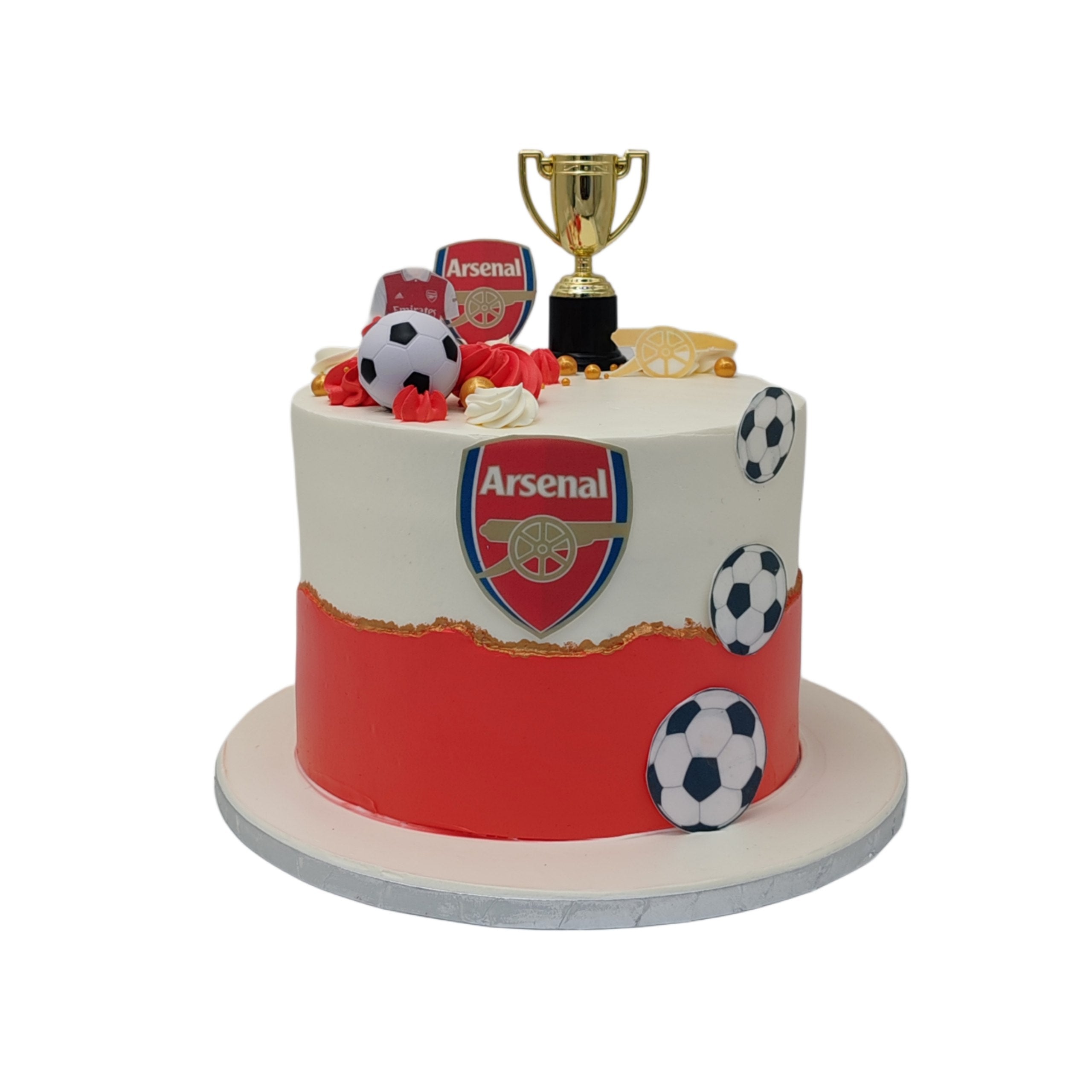 Arsenal Red & White Victory Cake | Arsenal Cake Delivery Croydon ...