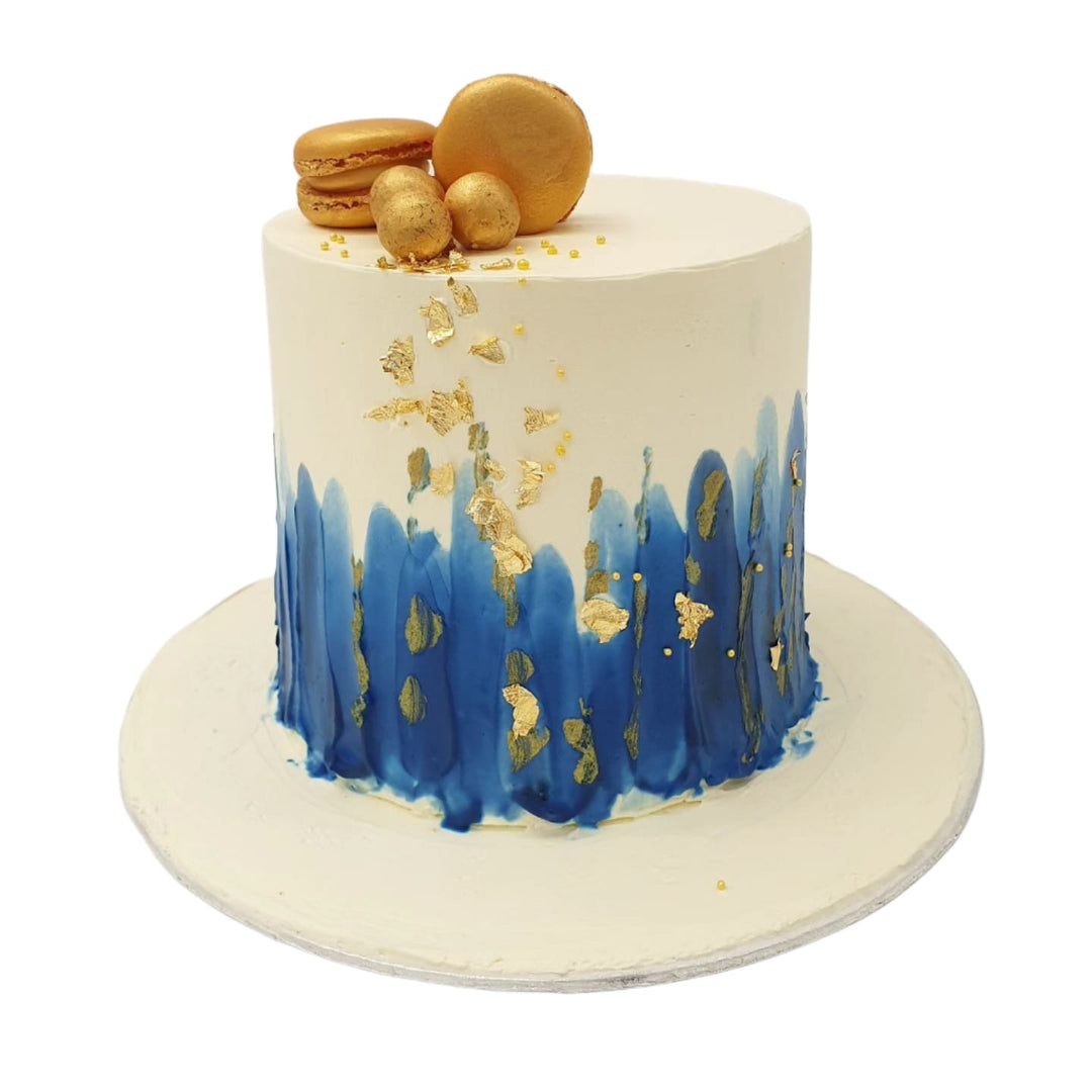 Abstract Blue With Palette Style Cake – Cakeforestlondon