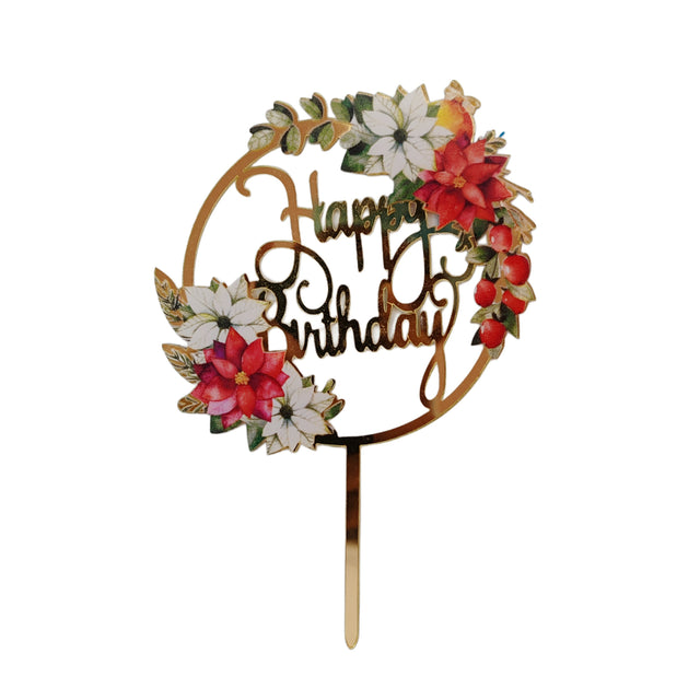 Roses with Happy Birthday Cake Topper – Cakeforestlondon