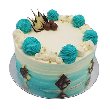 Sea Blue Round Cake – Cakeforestlondon