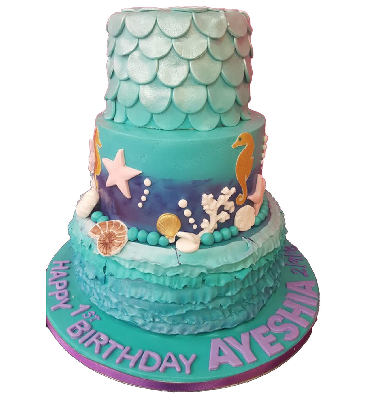 Three Tier Under Water Theme Cake – Cakeforestlondon