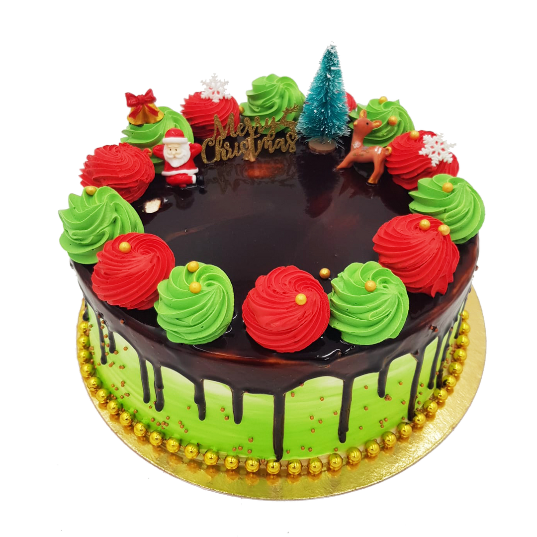 Chocolate Drip Christmas Cake | Eggless Cake Shop in Croydon ...